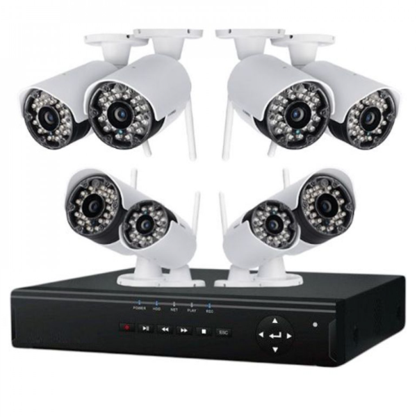 CCTV 8 csatornás biztonsági kamera szett – színes IP kamerák, 24 LED-es ...