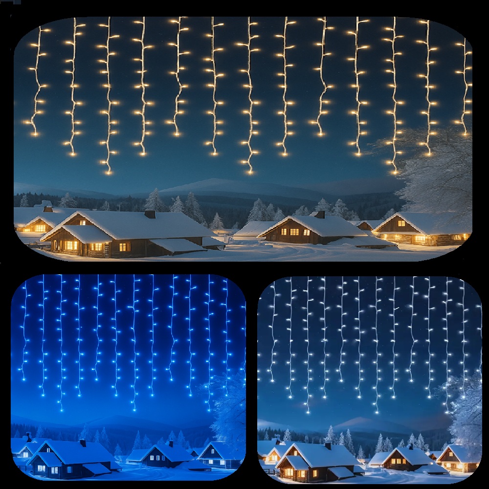 Karácsonyi LED fényfüzér rojtokkal – 5 m vízálló dekoráció kültéri és ...